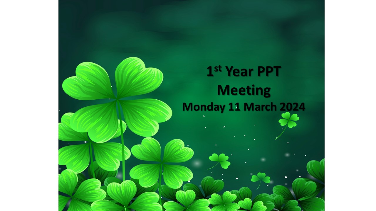 GCC 1st Year PPT Meeting Monday 11 March 2024 - Glanmire Community College
